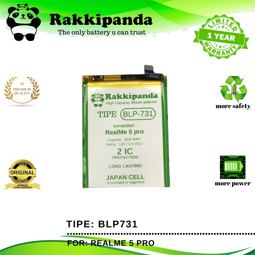 Jual R/K- RakkiPanda - BLP731 BLP 731 Realme 5 Pro Batre Batrai Baterai ...