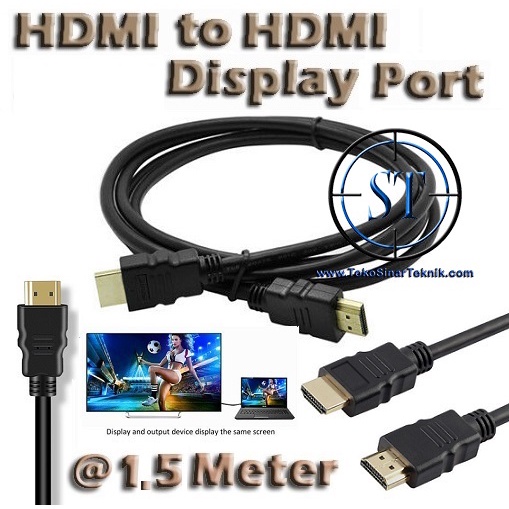 Jual Kabel HDMI to HDMI @1.5M Gold Plated Cable Lead Wire for Monitor ...