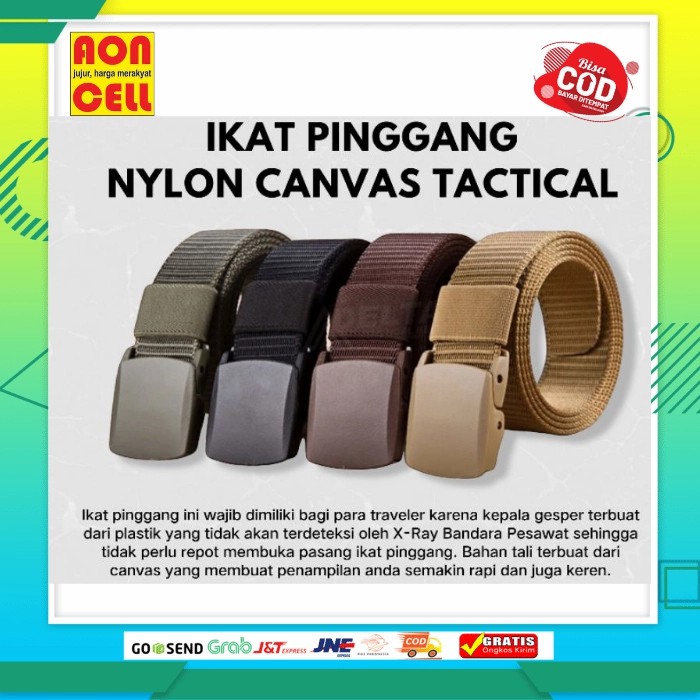 Jual Ikat Pinggang Sabuk Gesper Pria Tactical Military Anti Xray Plastik Canvas Non Metal ...
