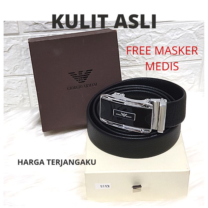 Jual Tali Ikat Pinggang Sabuk Gasper Gesper Kulit Asli Pria Cowok Laki ...