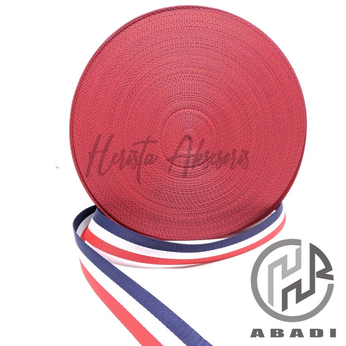 Jual 1 METER WEBBING MOTIF 38 MM TALI TAS WB 38 CRM | Shopee Indonesia