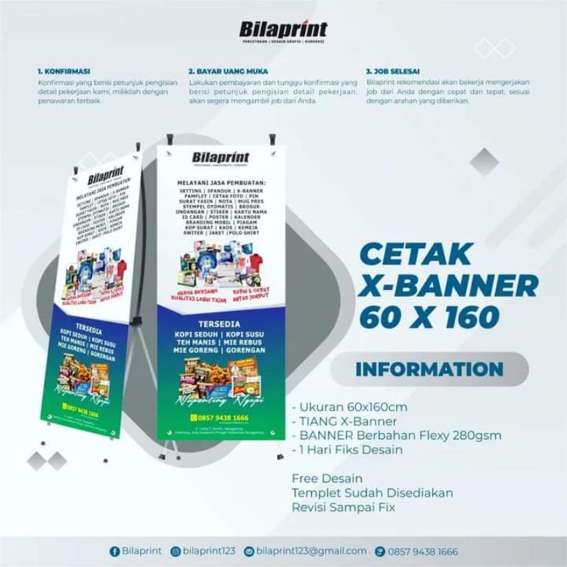 Jual PAKET X BANNER 60X160 GRATIS DESAIN + TIANG | Shopee Indonesia