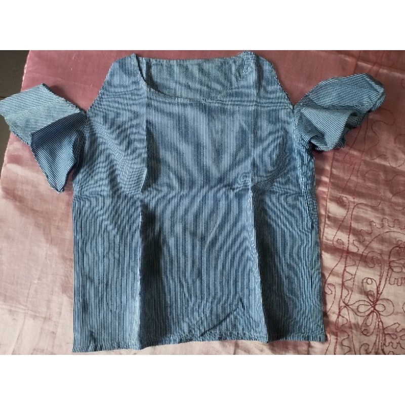 Jual OUTER LURIK BIRU PUTIH NON HIJAB DAN HIJAB (TAMBAHKAN MANSET ...