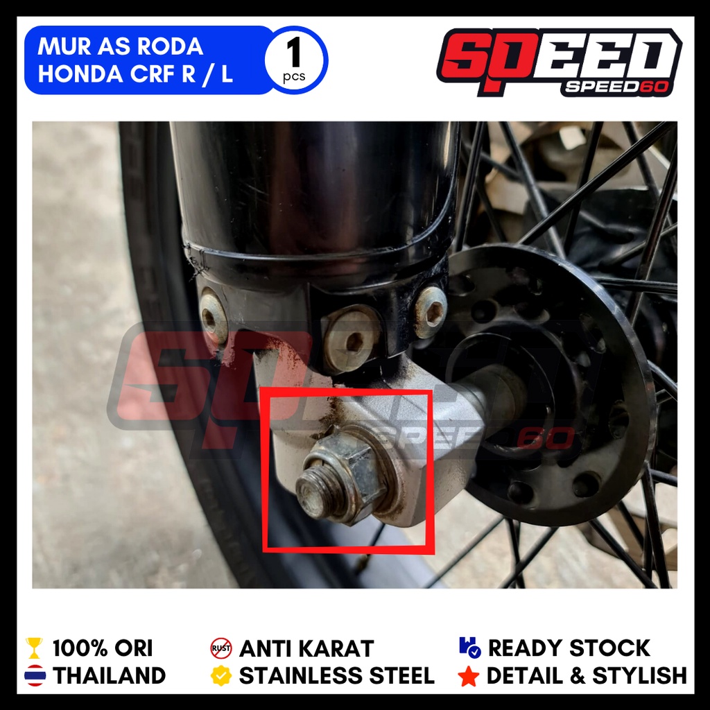 Jual Probolt Mur As Roda Depan Honda CRF R L Stainless King Nut ...