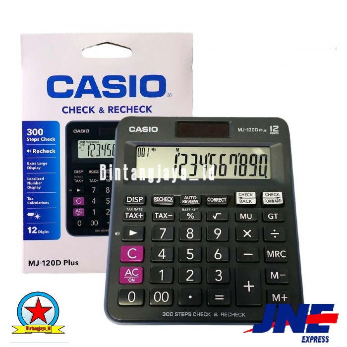 Jual Kalkulator Meja CASIO MJ-120D Plus-BK Office Desktop Check & Correct Series Calculator 120 ...