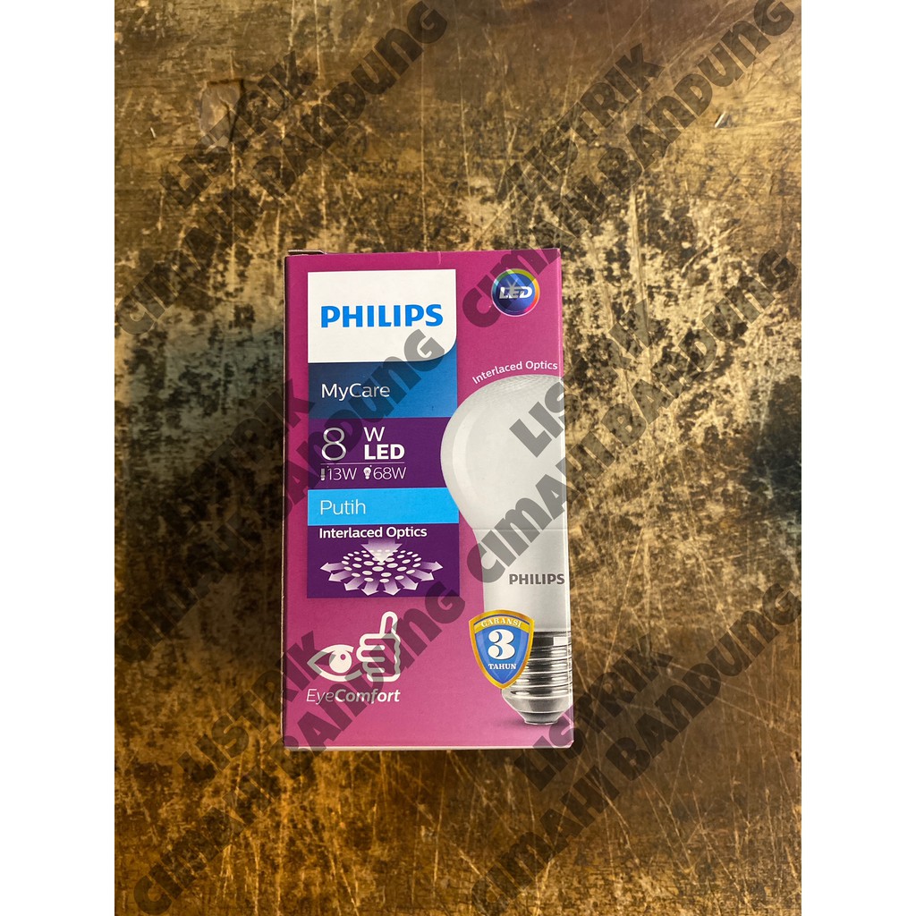 Jual PHILIPS MYCARE LED Bulb 8W E27 6500K Cool Daylight - Putih 230V | Shopee Indonesia
