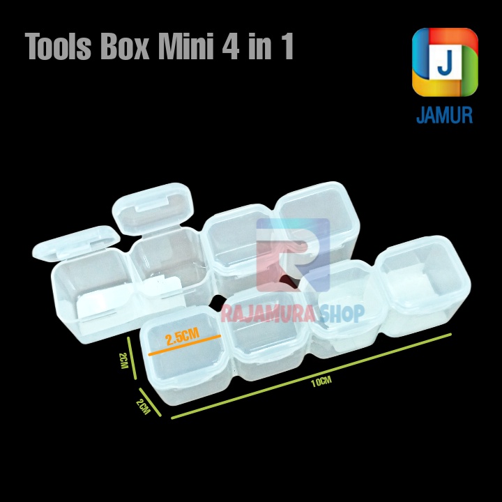 Jual BOX MINI PARTISI 4 in 1 -10cm x 2cm x 2cm- STORAGE BOX MULTI ...
