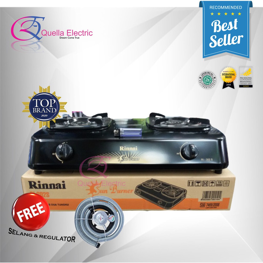 Jual Kompor gas rinnai Ri 302S tungku Burner + PAKET SELANG REGULATOR ...