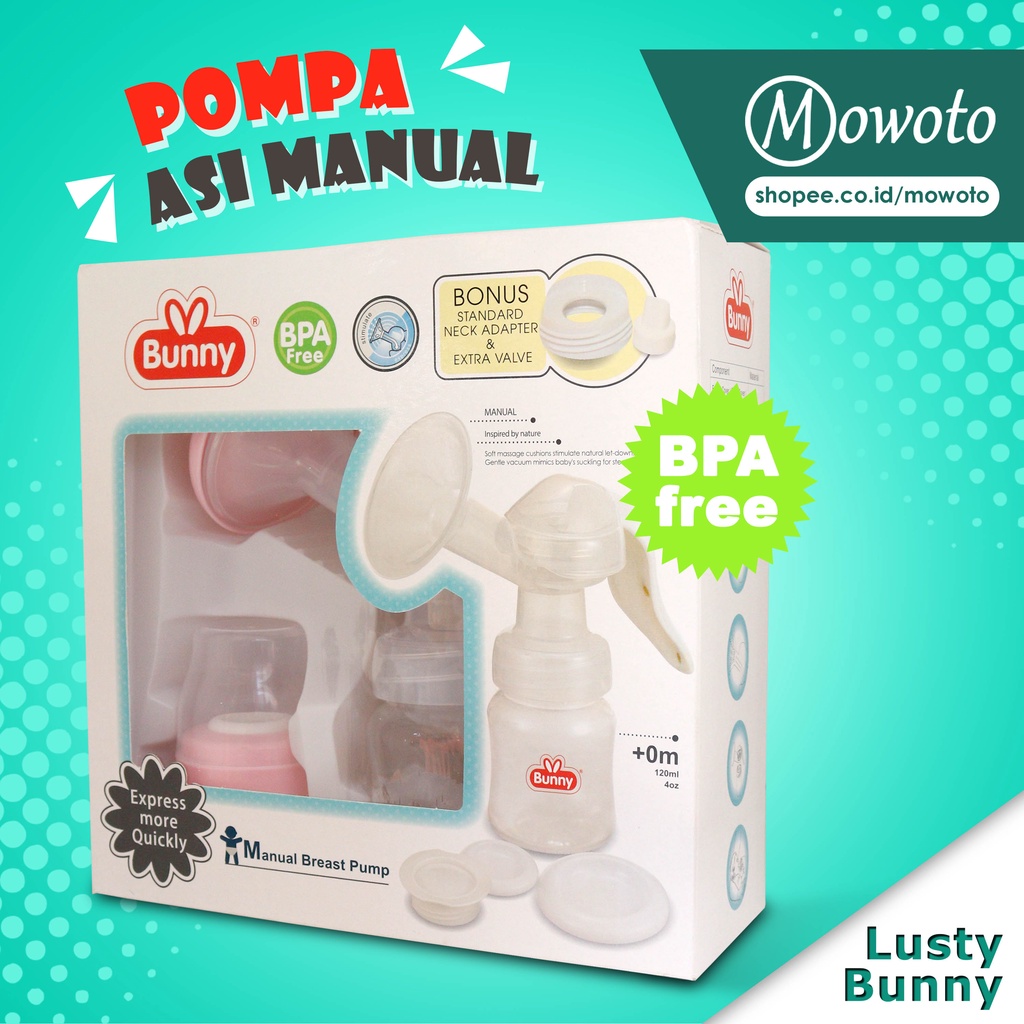 Jual Manual Breast Pump BUNNY DB8017 / Pompa ASI Ibu Botol Susu Set BPA ...