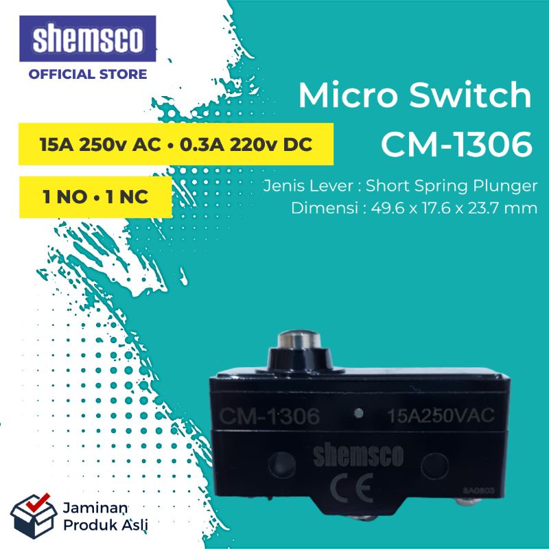 Jual 15A 250v CM-1306 Limit Micro Switch Z-15GD-B Saklar Push ON Shemsco | Shopee Indonesia