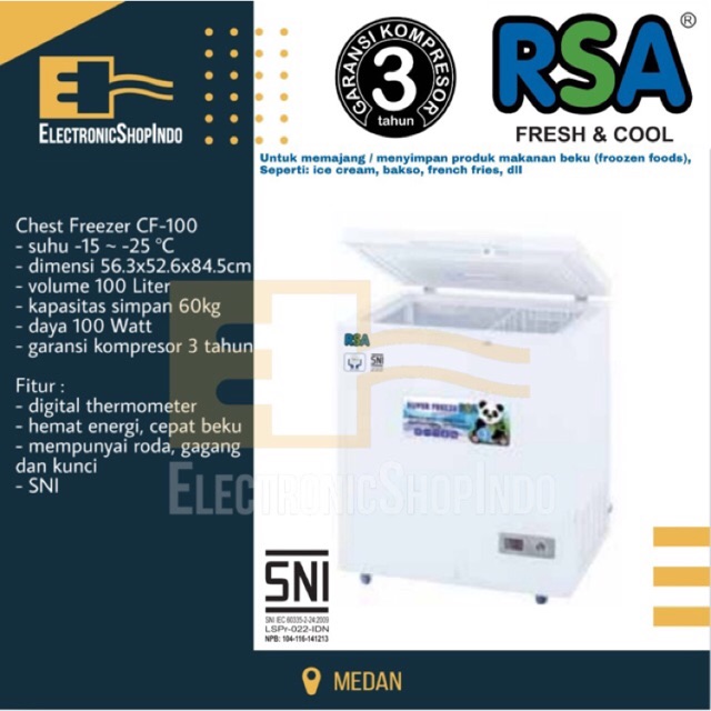 Jual CHEST FREEZER RSA CF-100 | Shopee Indonesia