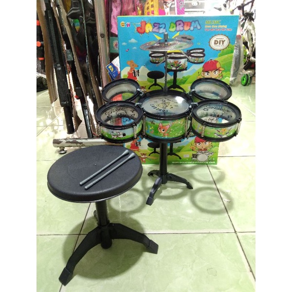 Jual mainan anak drum set. kids drum plus kursi | Shopee Indonesia