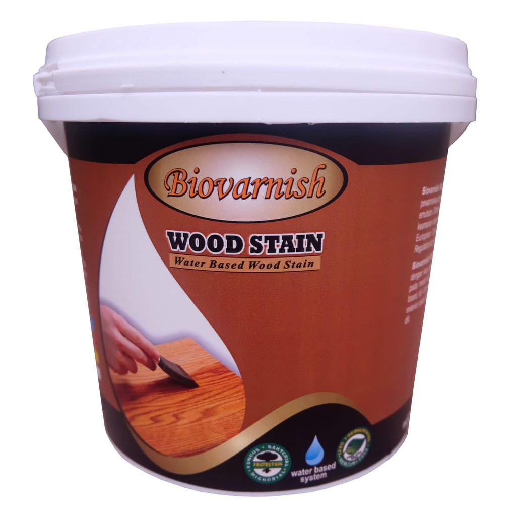 Jual Cat Politur Kayu Waterbased Biovarnish Wood Stain 1 kg | Shopee ...