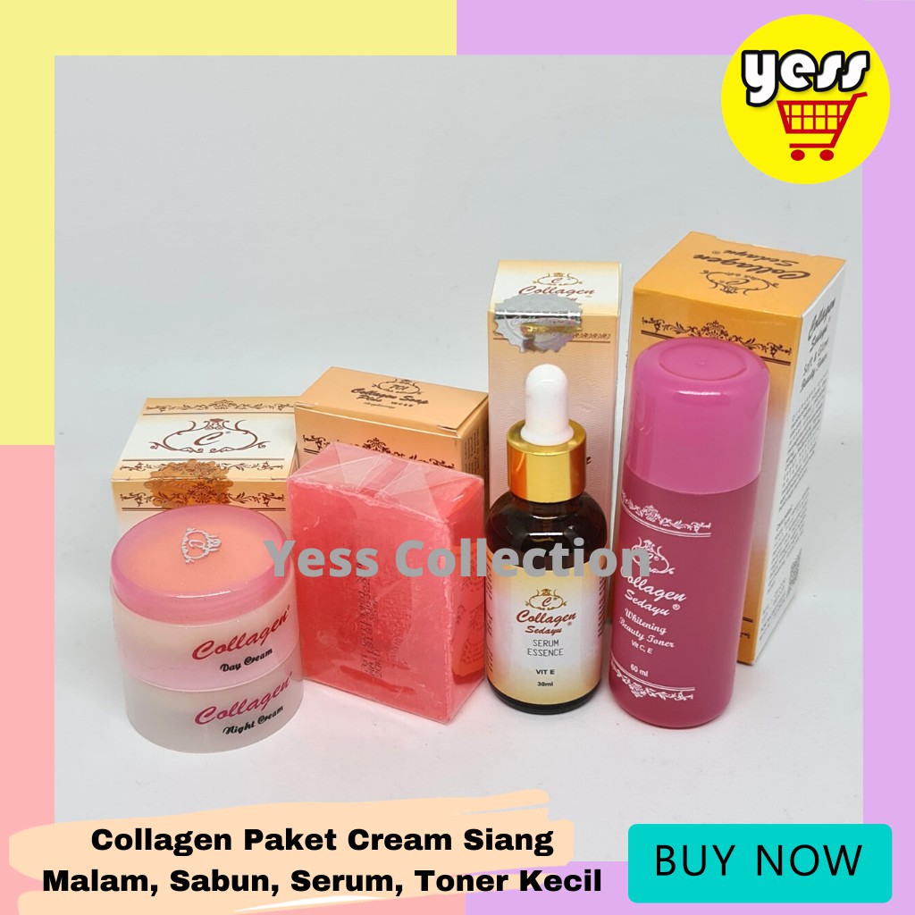 Jual Paket Cream Collagen 4in1 ( Cream Siang Malam, Sabun, Toner Kecil ...