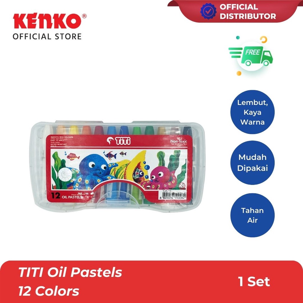 Jual TITI OIL PASTEL / Krayon / Crayon 12 Colors KENKO STATIONERY ...