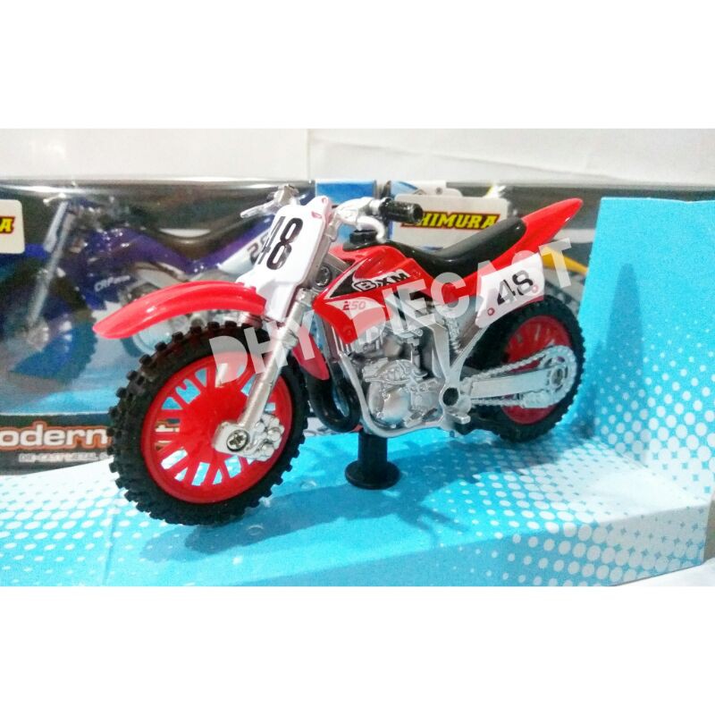 Jual Miniatur Motor Trail Mainan Diecast Motor Cross Warna Merah Bxm 250 no 48 | Shopee Indonesia