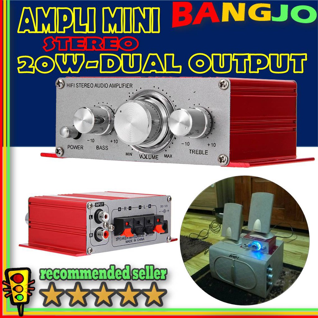 Jual Ampli Amplifier Mini 2 Channel 20W STEREO Dual Output | Shopee ...
