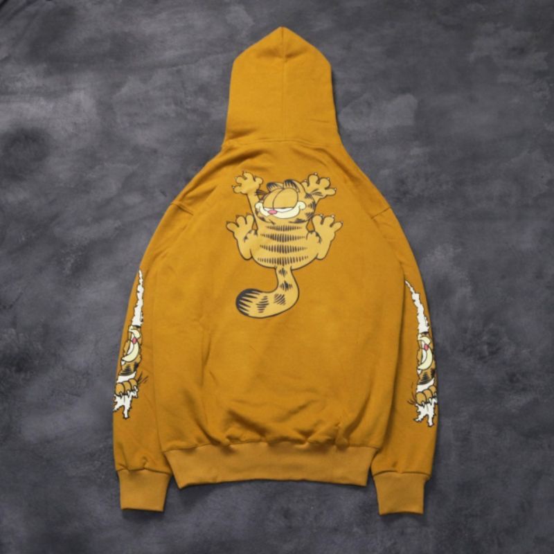 Jual Hoodie Garfield Kuning Gelap Premium Full Tag | Shopee Indonesia