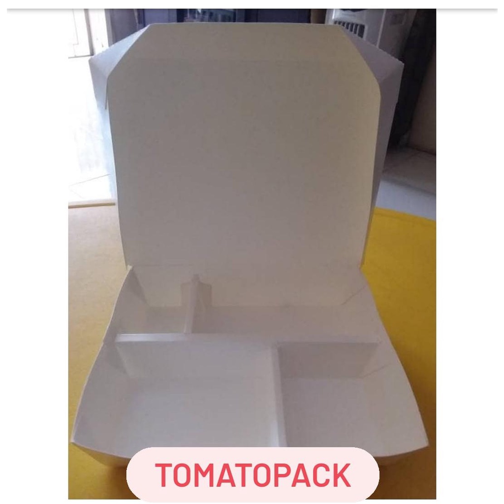 Jual Paper Lunch box sekat 4 / kotak makan Kertas / Box Makanan / wadah ...