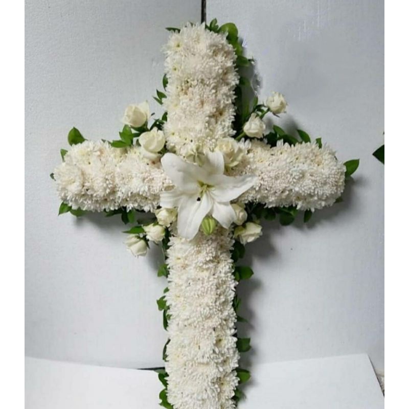 Jual KARANGAN BUNGA DUKA CITA SALIB/BUNGA SALIB/STANDING BUNGA SALIB ...