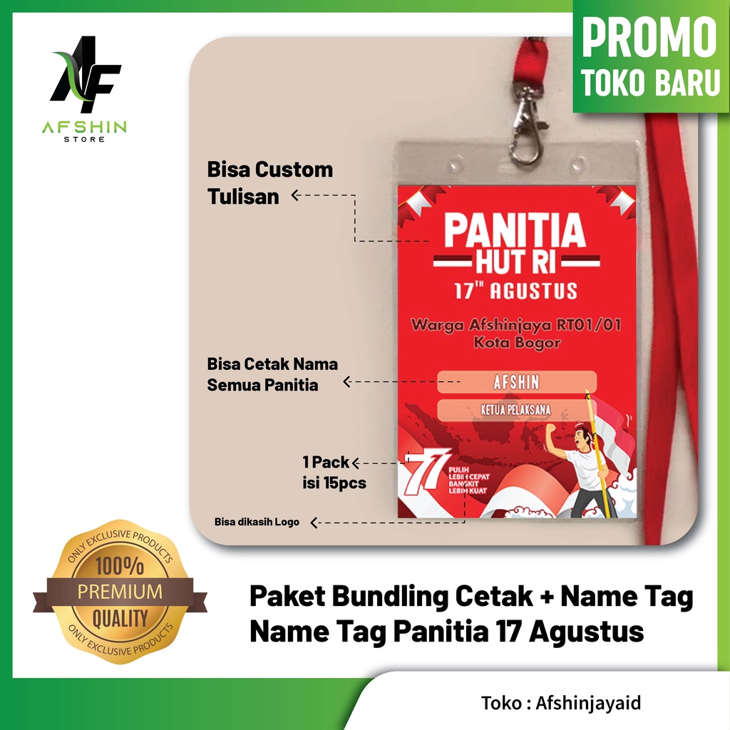 Jual Paket Bundling Cetak Nametag Panitia Desain Panitia Qurban dengan ...