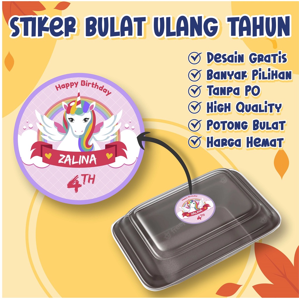Jual Stiker Ulang Tahun Anak Custom Label Bento Gratis Desain Murah ...