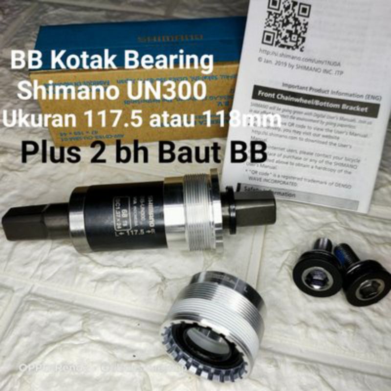Jual BB Kotak Bearing Bottom Bracket Shimano UN300 Ukuran 117.5mm Plus ...