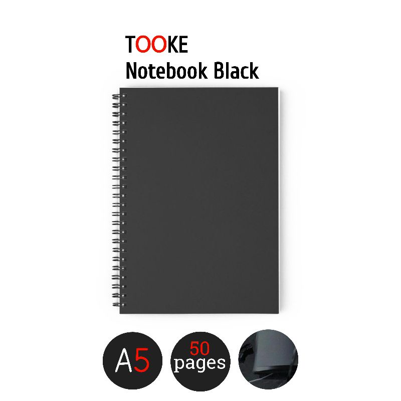 Jual Notebook Hitam Black Paper Plain Notebook By HNC.ID | Shopee Indonesia