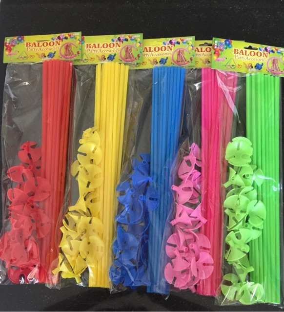 Jual (Harga 1 pak isi 20 set) Tangkai Balon, PANJANG 42cm, stik balon ...