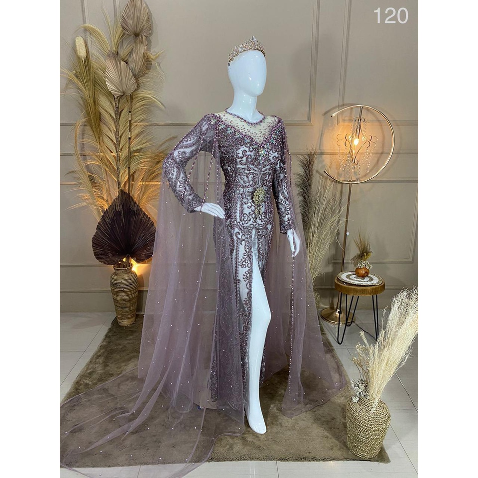 Jual KEBAYA AKAD NIKAH BELAH SLAYER WARNA TARO | Shopee Indonesia