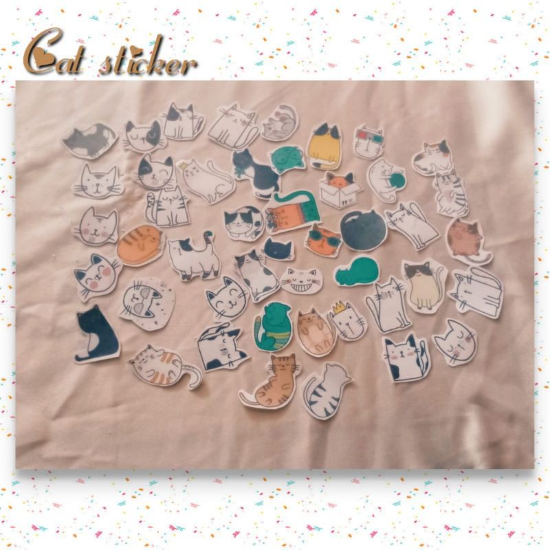 Jual Sticker kucing lucu (flakes) | Shopee Indonesia