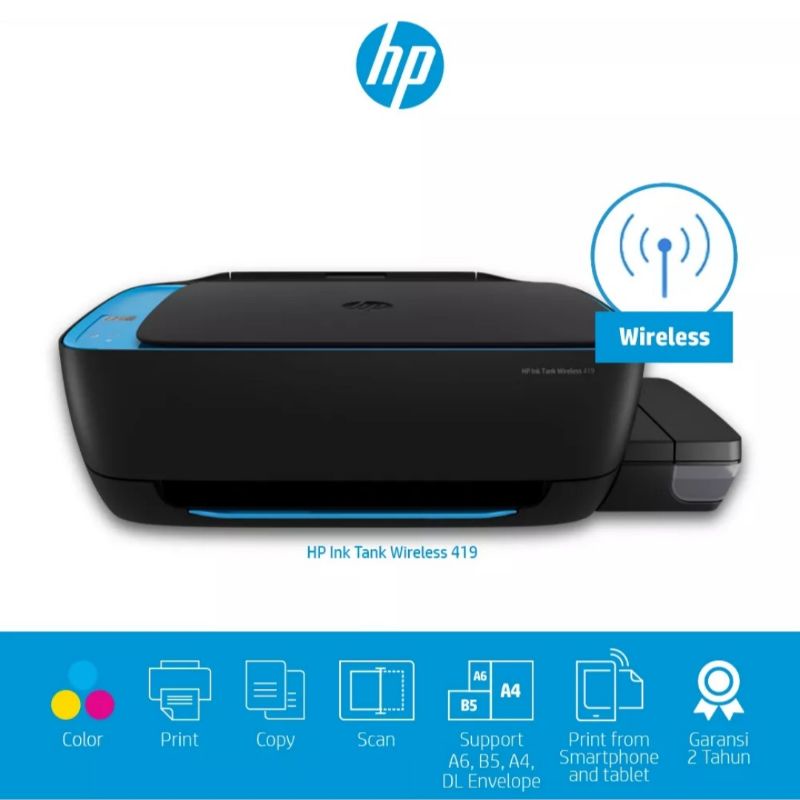 Jual HP 419 Ink Tank Wireless All In One Printer Print Scan Copy WiFi ...