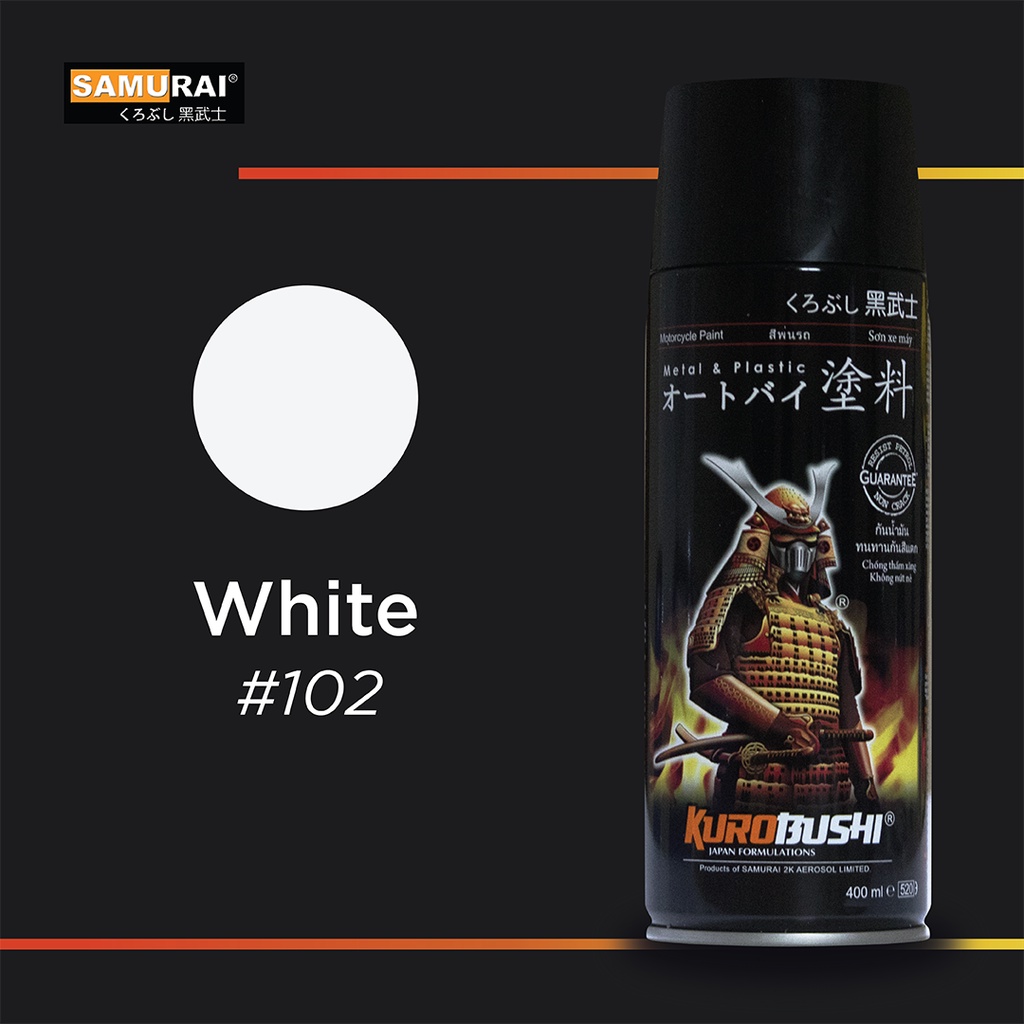 Jual Samurai Paint no star White 102 Putih Standar #102 pylox Cat motor Cat semprot Kualitas ...
