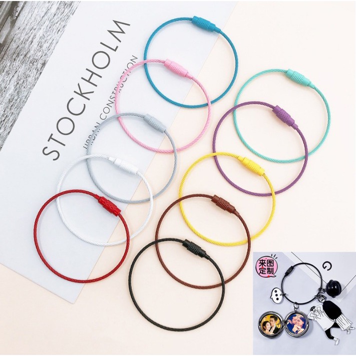 Jual Gantungan Kunci Kawat Bulat Warna Key Ring Stainless Kawat ...