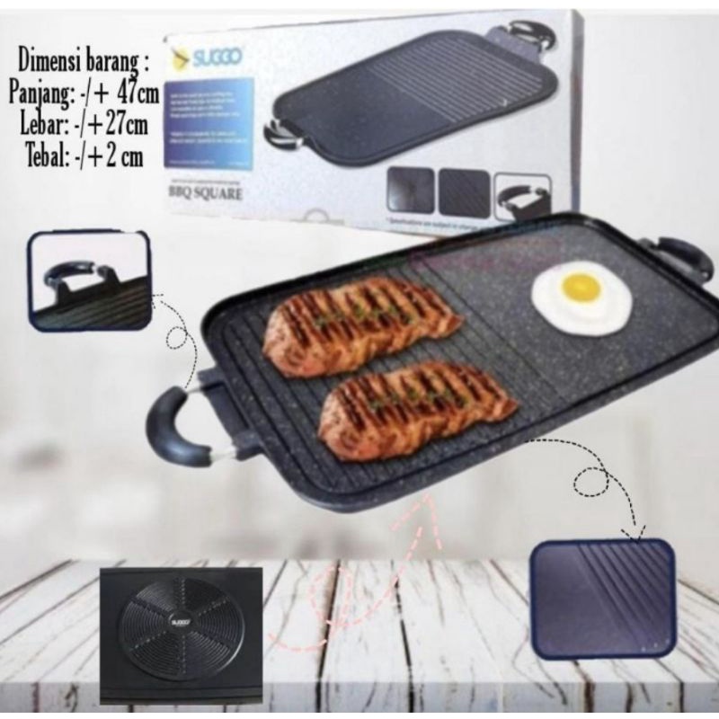 Jual (COD 1.6KG) MULTI GRILL PAN SUGGO / HC / TRI J GOLDEN PAN DLL / PANGGANGAN PANJANG / LONG ...