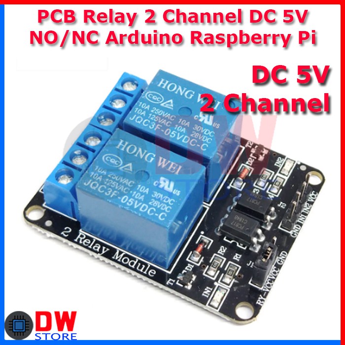 Jual PCB 2 Channel Relay Module / Relay Expansion Board 2 ch DC 5V NO ...