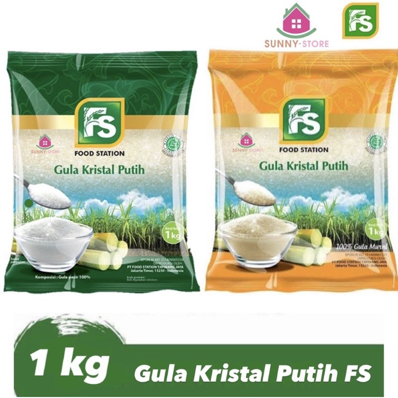 Jual GULA KRISTAL PUTIH FS FOOD STATION 1 Kg - GULA PASIR PUTIH 1kg ...