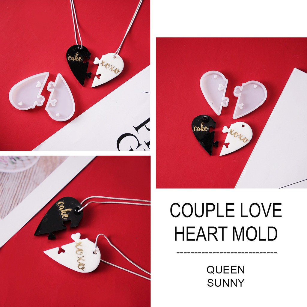 Jual Cetakan Liontin Couple Love Hati Heart Cetakan Resin Cetakan ...