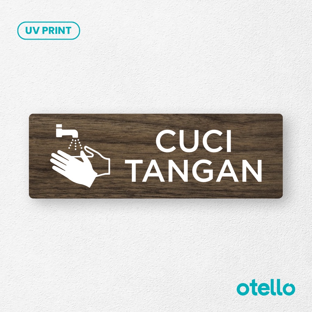 Jual Otello - Papan Tulisan Cuci Tangan Sign Board Kayu Print UV ...