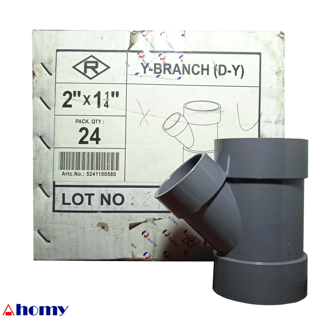 Jual tee Y 2" x 1-1/4" 45d DV rucika sambungan pipa pvc | Shopee Indonesia