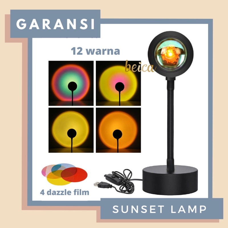 Jual Sunset Lamp 12 warna Lampu Proyektor sunset | Shopee Indonesia