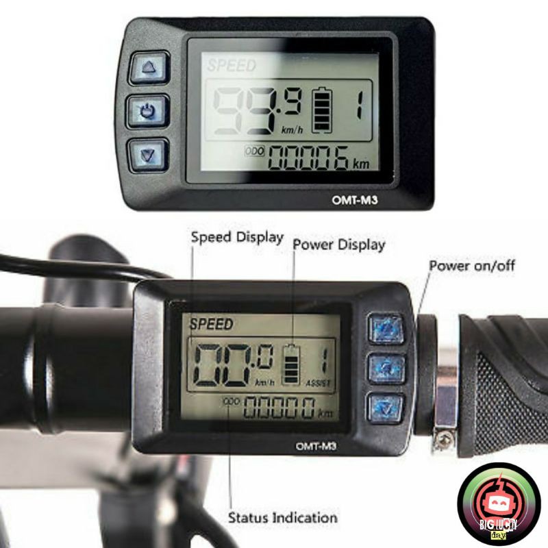 Jual Layar LCD display sepeda listrik 36v panel OMT-M3 scooter listrik ...