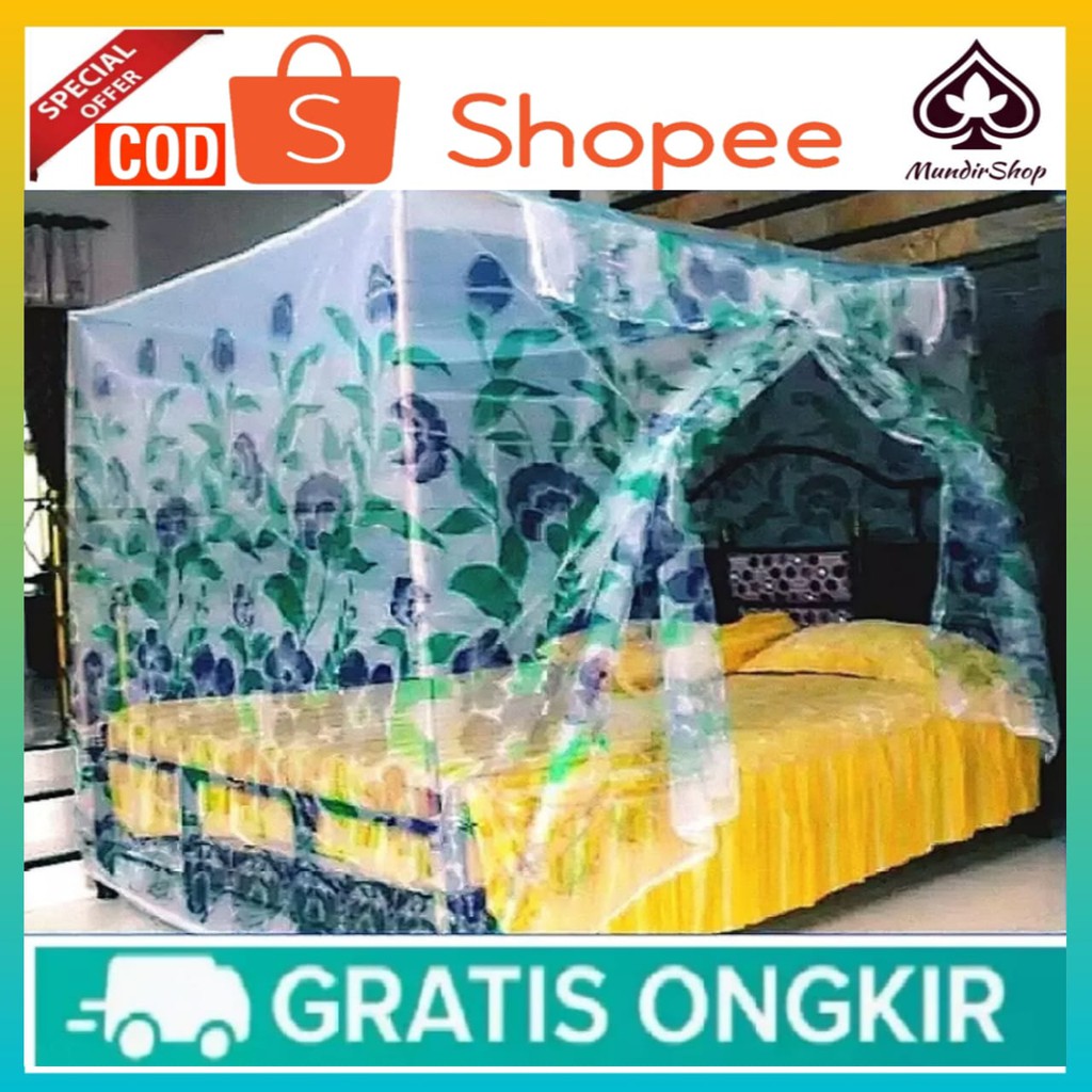 Jual kelambu nyamuk ukuran super jumbo klambu dewasa motif bunga cantik ...