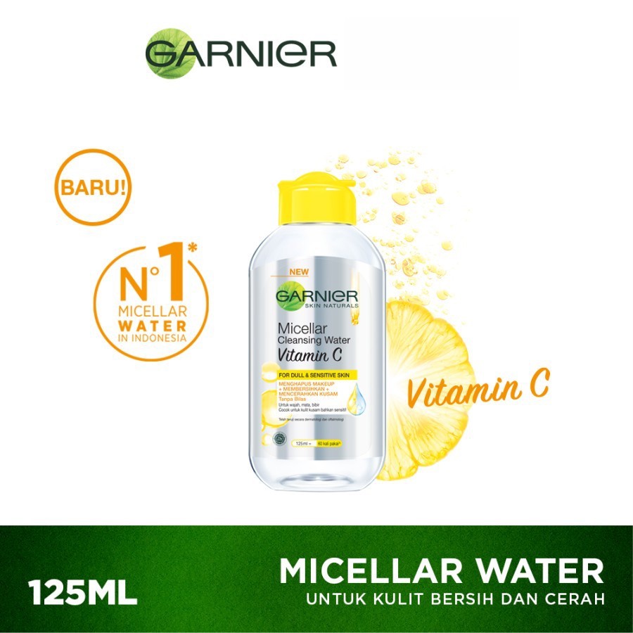 Jual Garnier Micellar Cleansing Water Yellow 125ml - Vitamin C for Skin ...