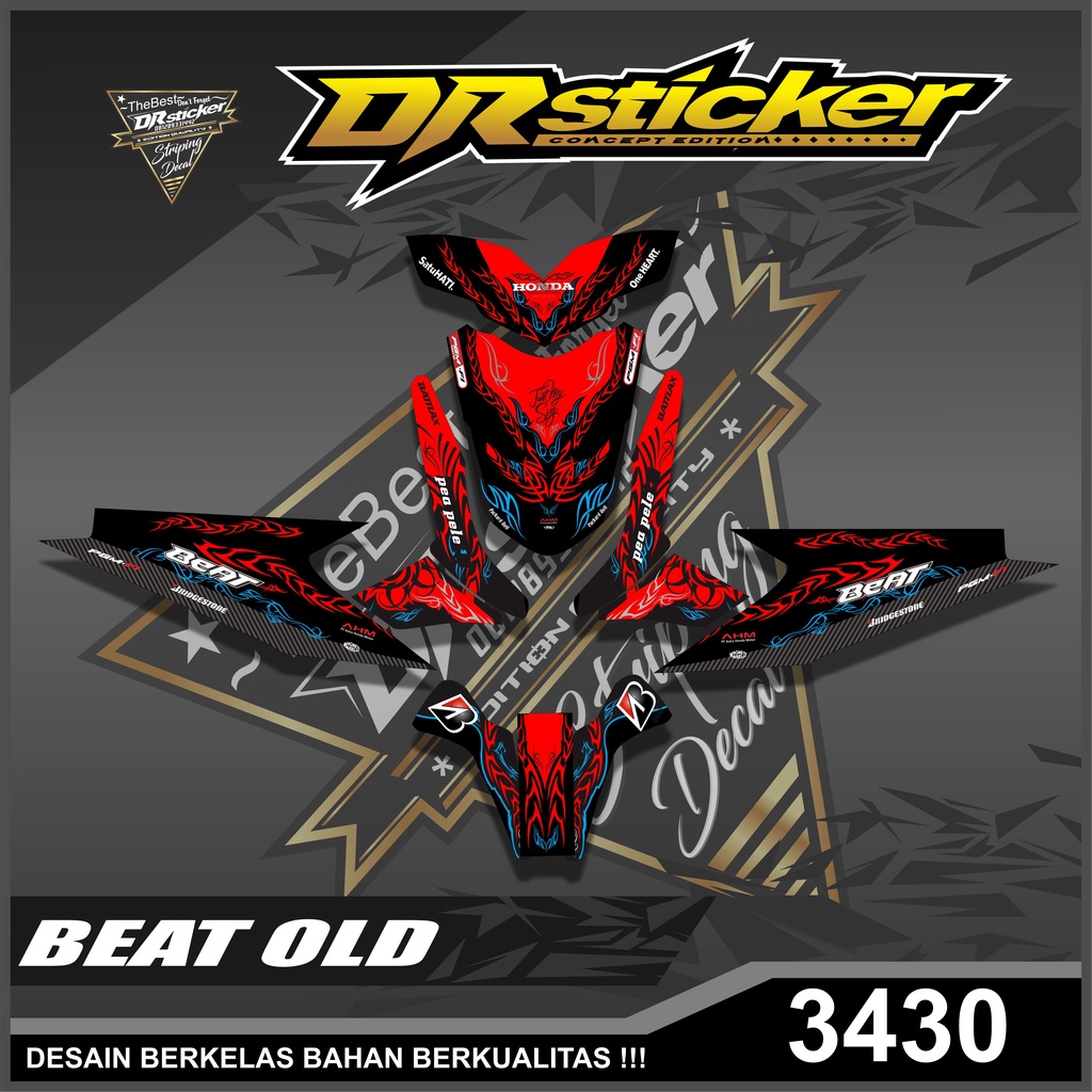 Jual 3430 Decal Costum Honda Beat old Fullbody-Sticker Decal BEAT OLD ...