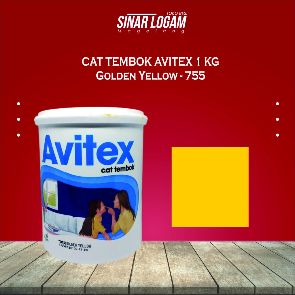 Jual CAT TEMBOK AVITEX 1 KG KUNING GOLDEN YELLOW CAT DINDING PLAFON ...
