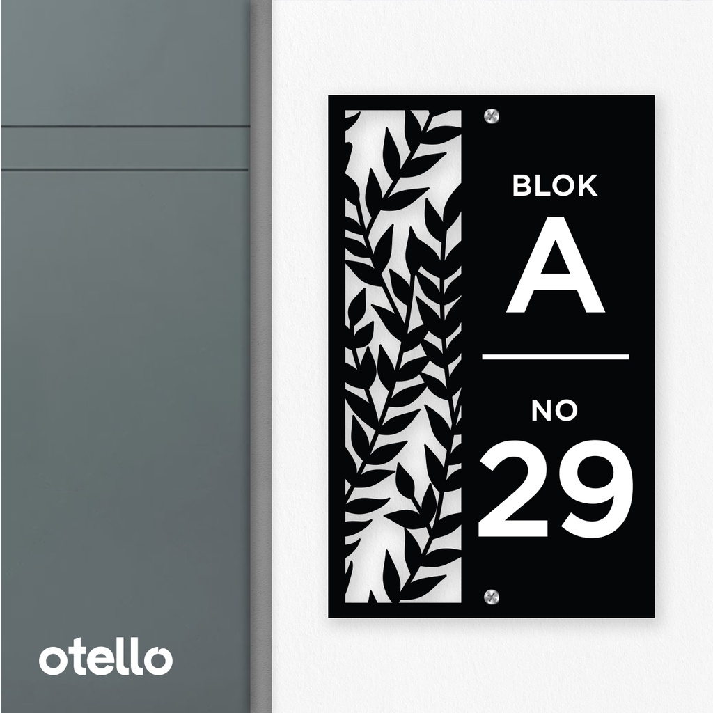 Jual Otello Papan Alamat Rumah Custom Nomer No Rumah Acrylic Akrilik ...