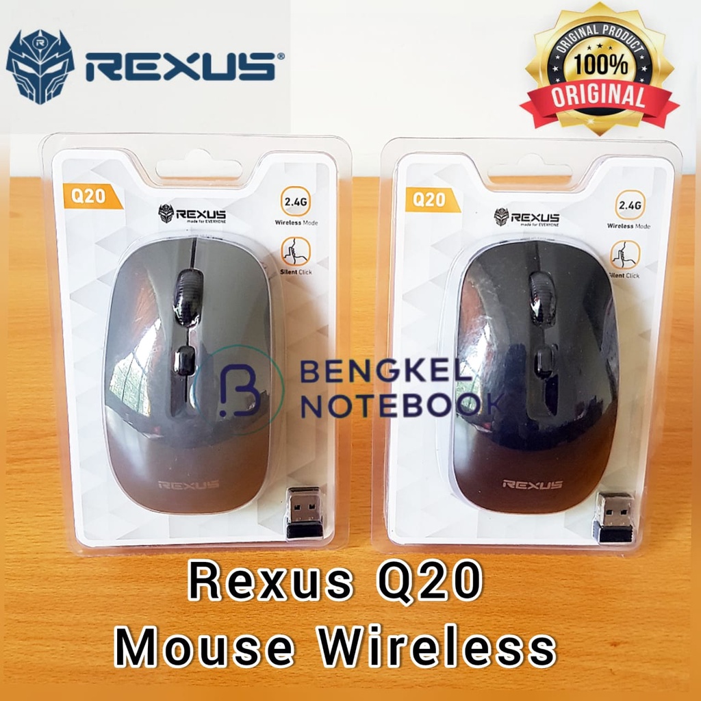 Jual Mouse Wireless REXUS Q20 Black & Black Silver | Shopee Indonesia