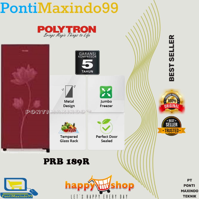 Jual KULKAS 1 PINTU 180 LITER POLYTRON PRB 189R | Shopee Indonesia