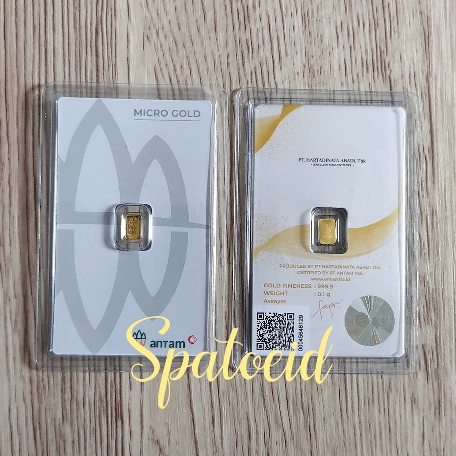 Jual Antam Hartadinata Micro Gold Logam Mulia 24 karat 0.1 gram ...
